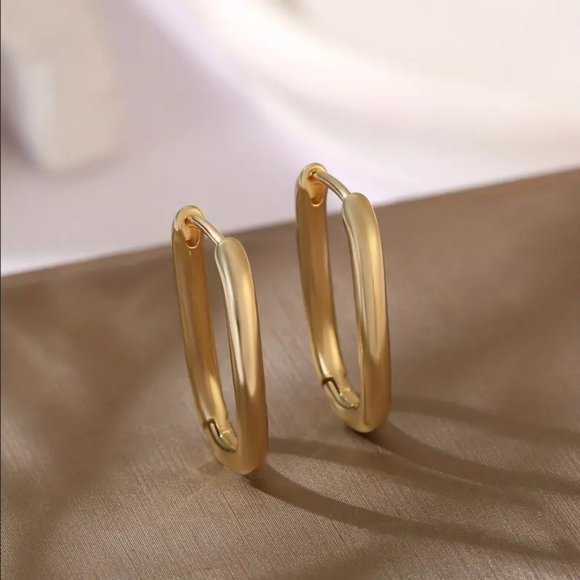 Jewelry | 14k Gold Womens 1 Small Square Hoop Earrings Ladies 14 K Silver Hoops Jewelry | Poshmark